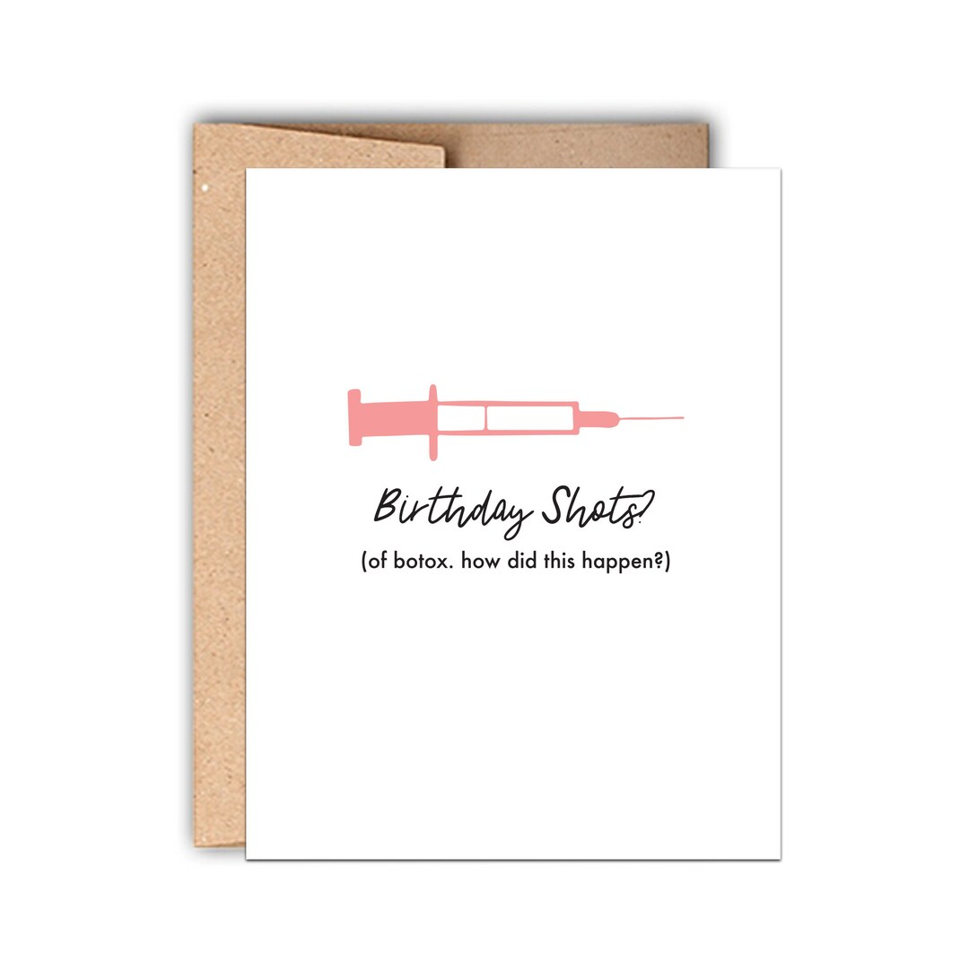 Funny Birthday Shots of Botox Letterpress Card - Etsy