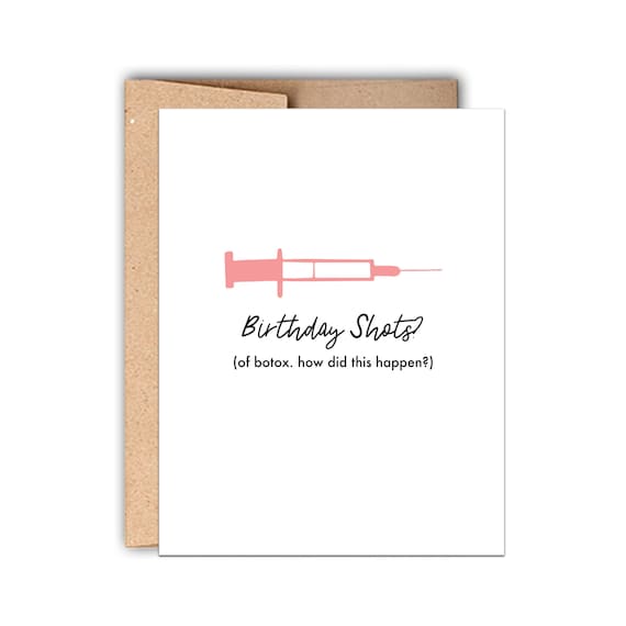 Birthday Shots of Botox Letterpress Greeting Card Funny - Etsy