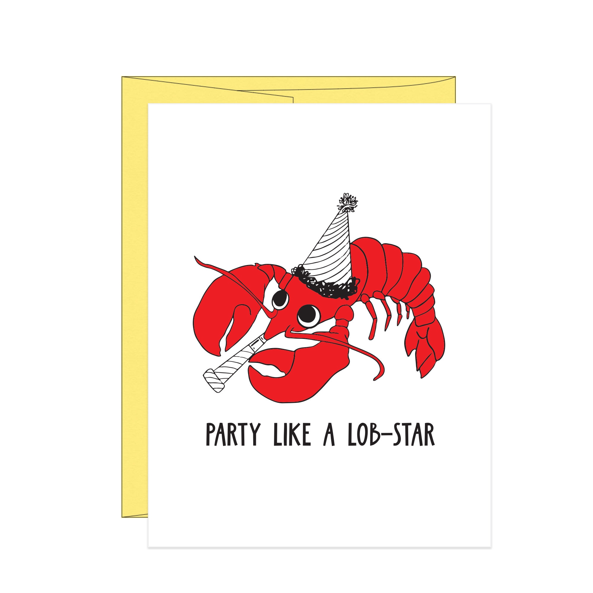 Party Like a Lob-star Letterpress Birthday Card Lobster Birthday Card ...