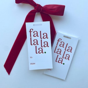 Fa La La La. Holiday Gift Tag | Luxury Christmas Gift Tag Set of 8 ...