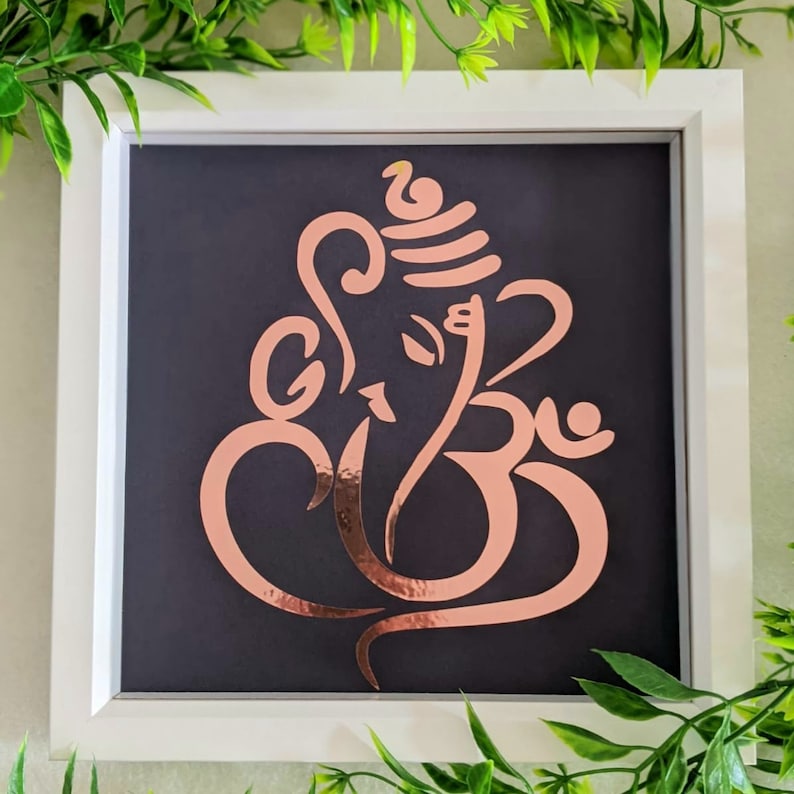 Ganesh Bhagwan Shadow Box Frame; Ganpati, Ganesha, Hindu Home Decor ...