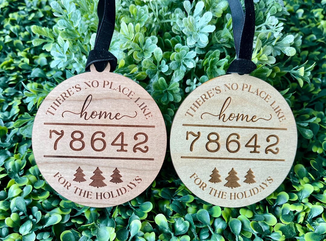 Personalized Wooden Christmas Ornament – ZIP Code Home Keepsake - Etsy