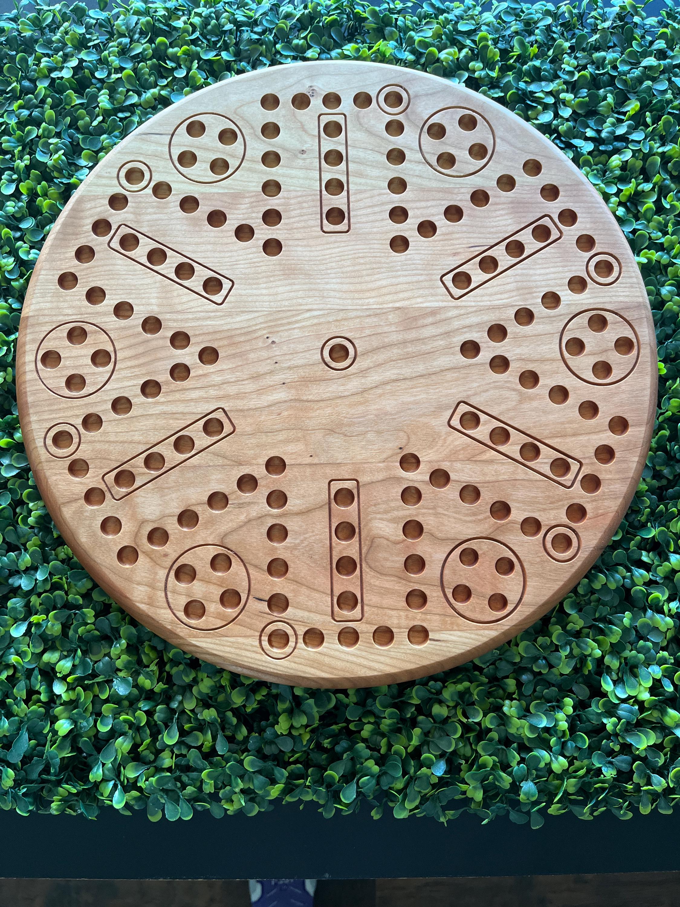 Handmade Aggravation Game – 6-player Circular Board With Marbles & Dice ...