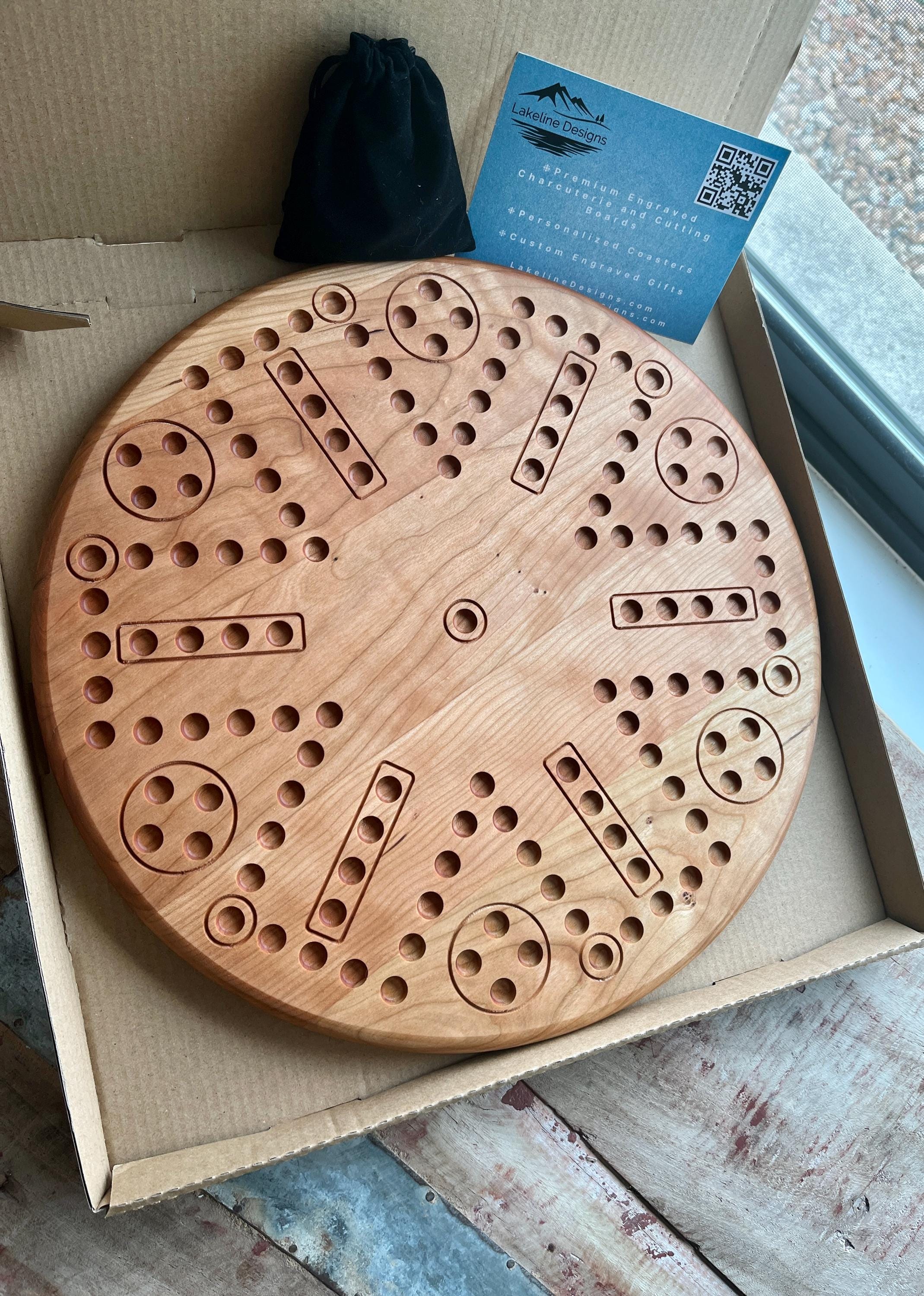 Handmade Aggravation Game – 6-player Circular Board With Marbles & Dice ...