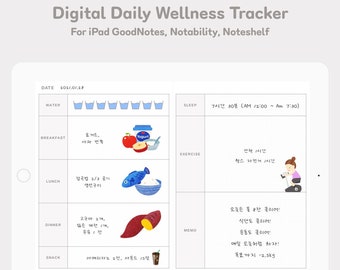 Digital Wellness Tracker Plannerweekly for Ipad Goodnotes | Etsy