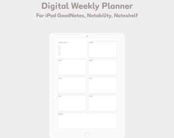 Digital Undated Planner for Ipad Goodnotes Notability - Etsy