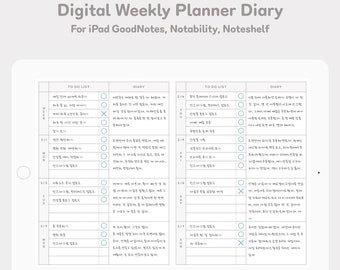 Digital Weekly Planner Page for Ipad Goodnotes Noteshelf | Etsy