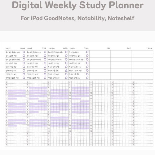 Digital Weekly to Do List Planner for Ipad Goodnotes - Etsy