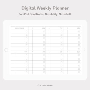 Digital Weekly Planner, to Do List for iPad Goodnotes, Noteshelf ...