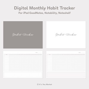 Digital Habit Tracker, Printable Monthly Habit Tracker Pdf for iPad ...