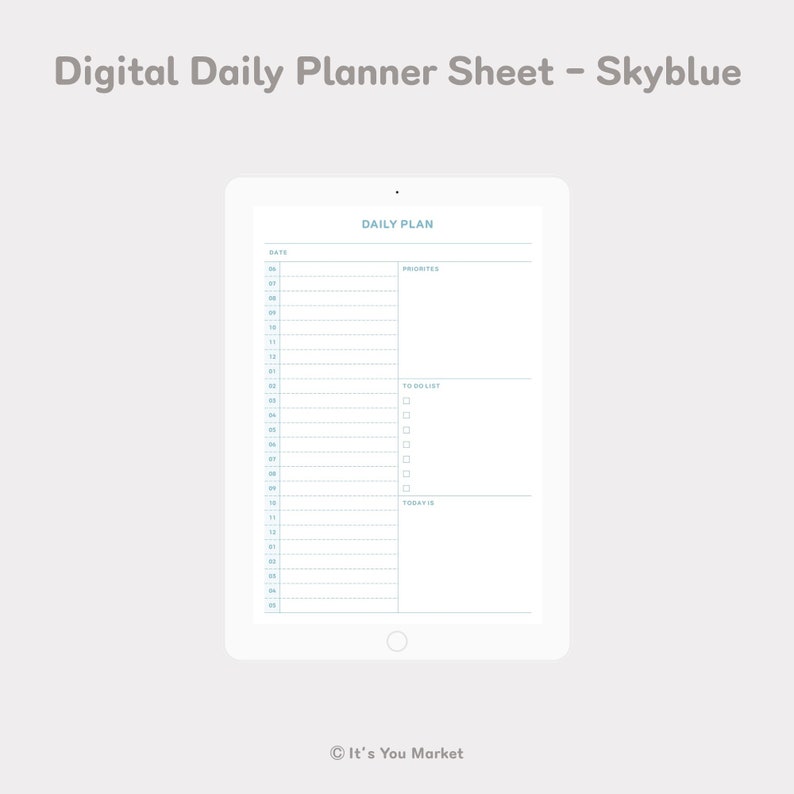 Digital Daily Page Planner for iPad Goodnotes, Noteshelf, Notability - Etsy