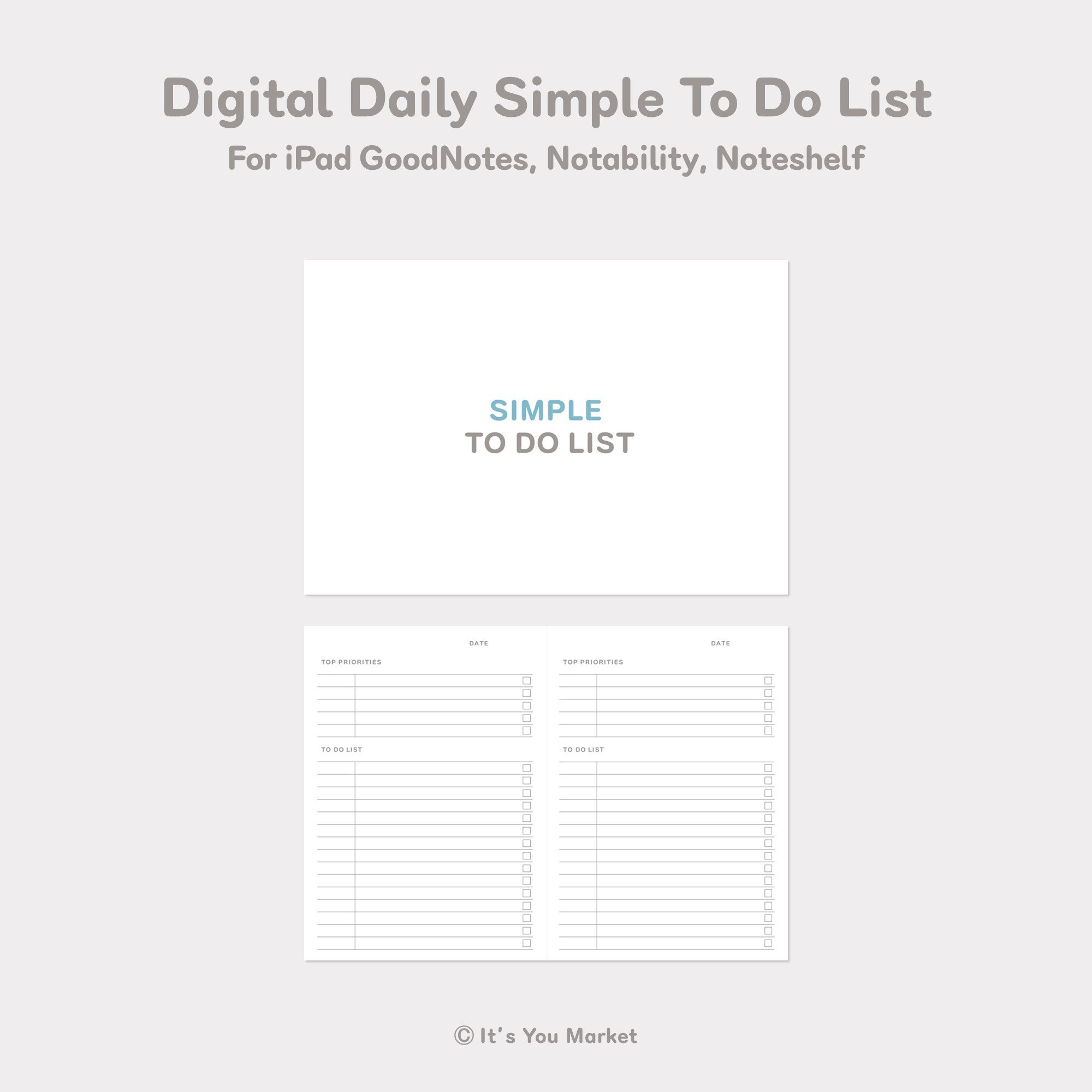 Digital Daily to Do List Template for Ipad Goodnotes | Etsy