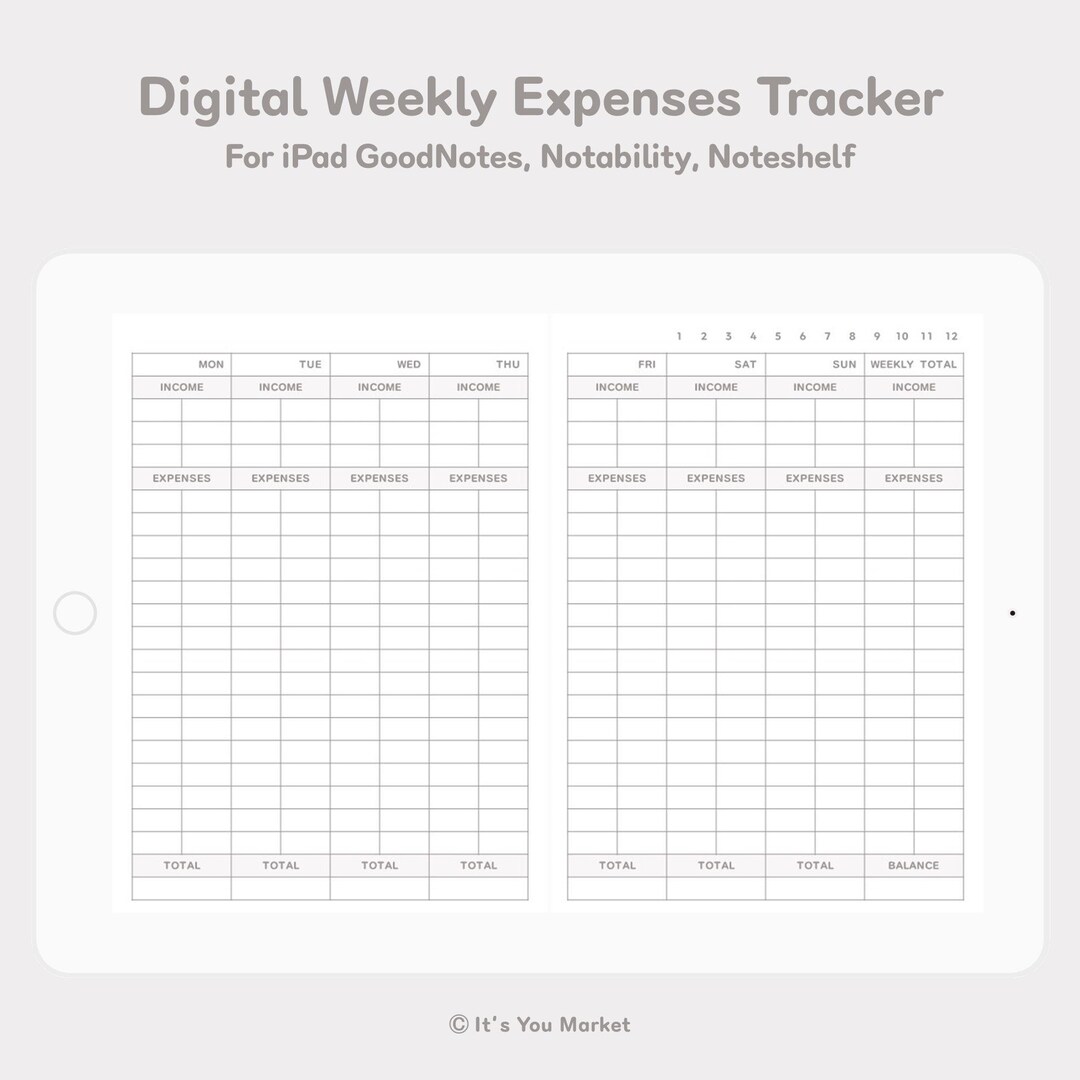 Digital Weekly Expenses Tracker, Weekly Financial Tracker Planner for ...
