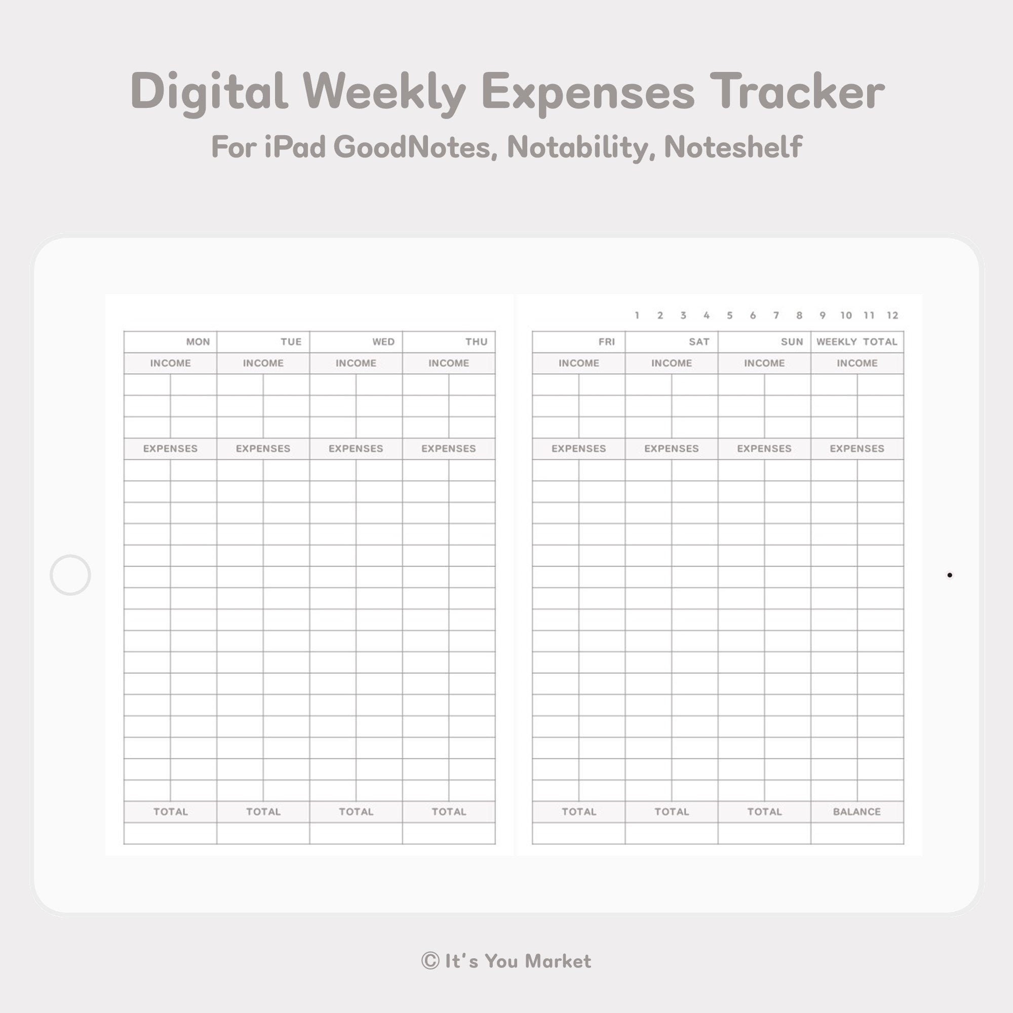 Digital Weekly Expenses Tracker, Weekly Financial Tracker Planner for ...