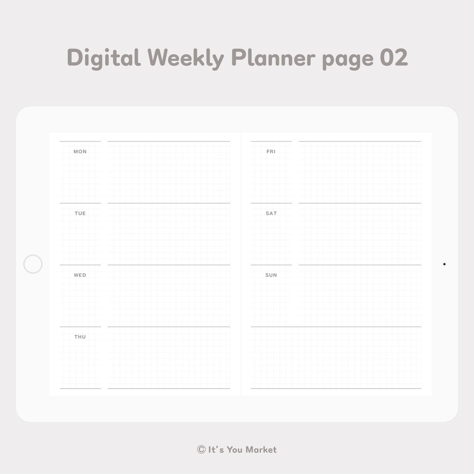 Digital Weekly Planner Undated Planner for iPad Goodnotes, Notability ...