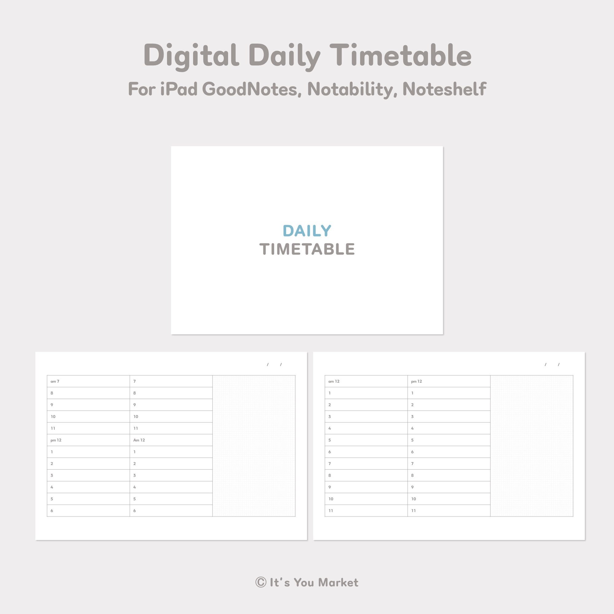 Digital Daily Timetable Planner, Hourly Schedule Planner for iPad ...