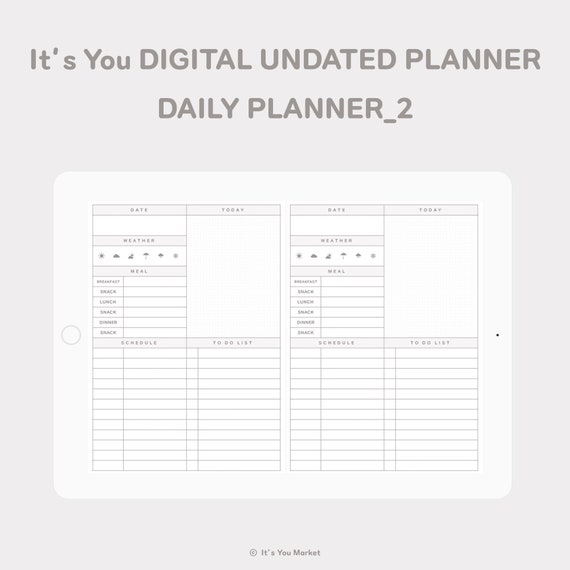 Undated Digital Daily Planner for Goodnotes Notability | Etsy