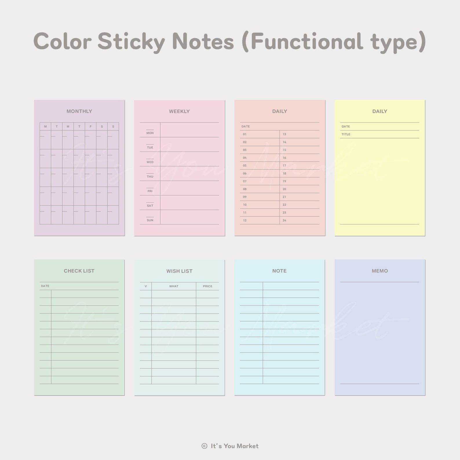 Digital Planner Sticky Notes PNG Stickers for Ipad Goodnotes | Etsy