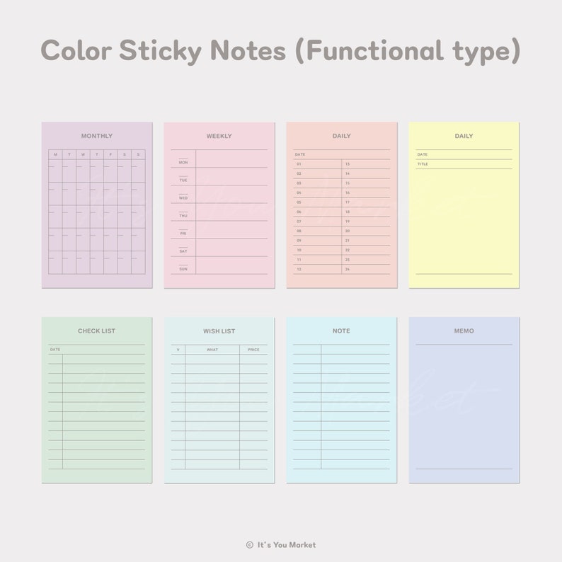 Digital Planner Sticky Notes PNG Stickers for Ipad Goodnotes | Etsy