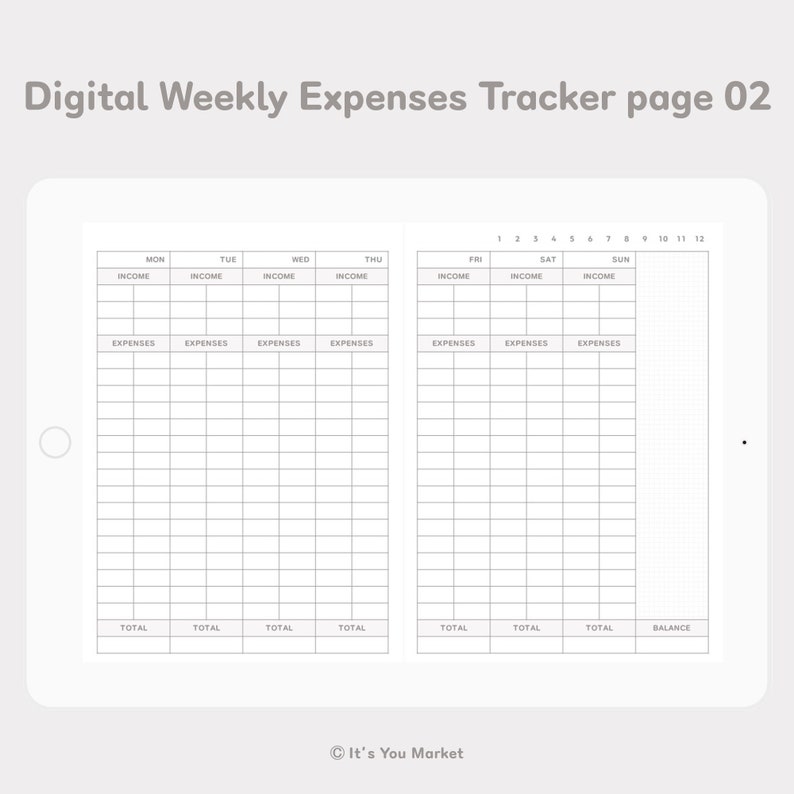 Digital Weekly Expenses Tracker, Weekly Financial Tracker Planner for ...