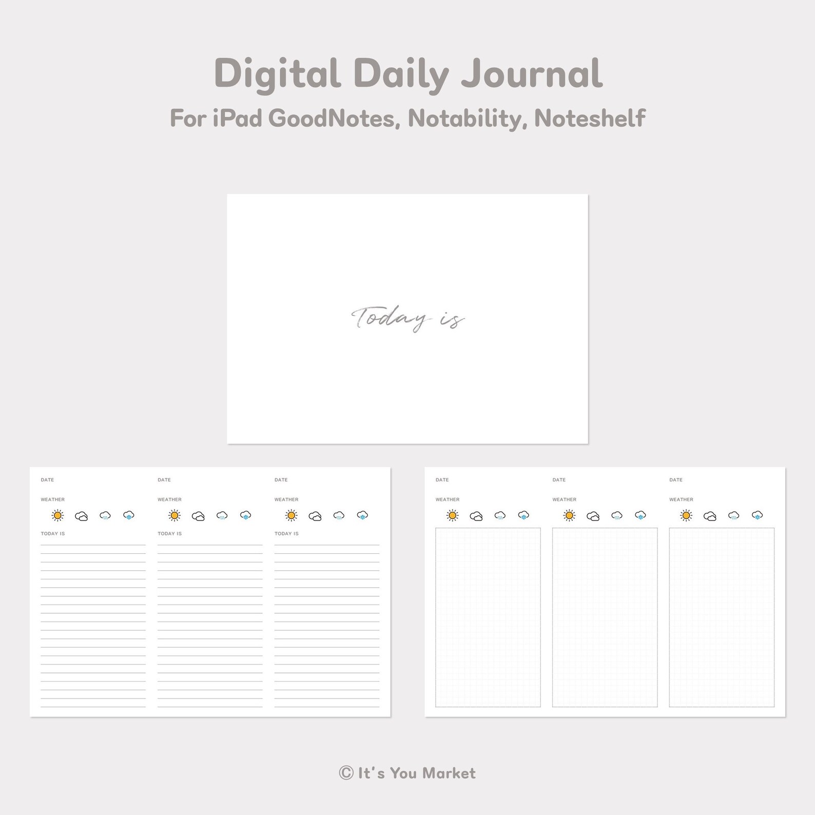 Digital Daily Journal Page, Daily Diary Sheet for iPad Goodnotes ...