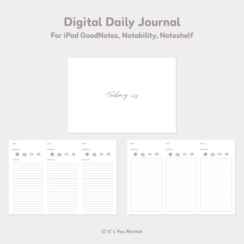 Digital Daily Journal Page, Daily Diary Sheet for iPad Goodnotes ...