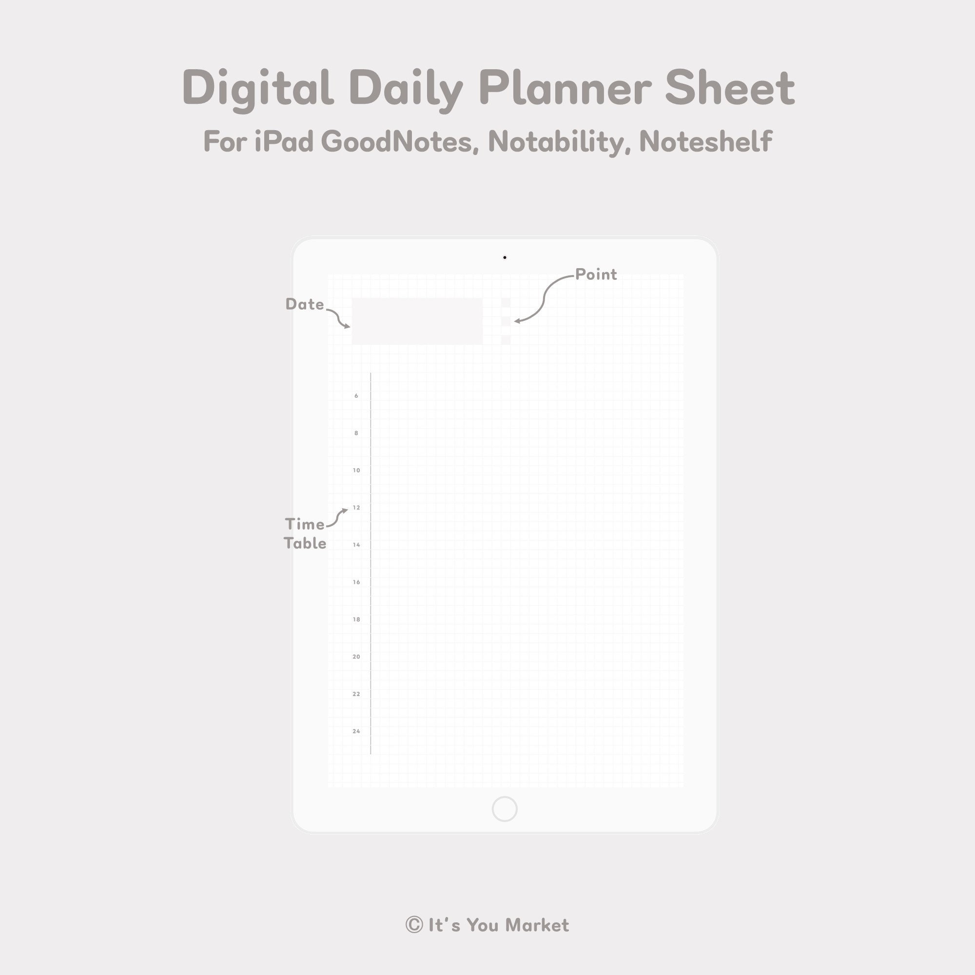 Digital Daily Timetable Planner for iPad Goodnotes Notability - Etsy