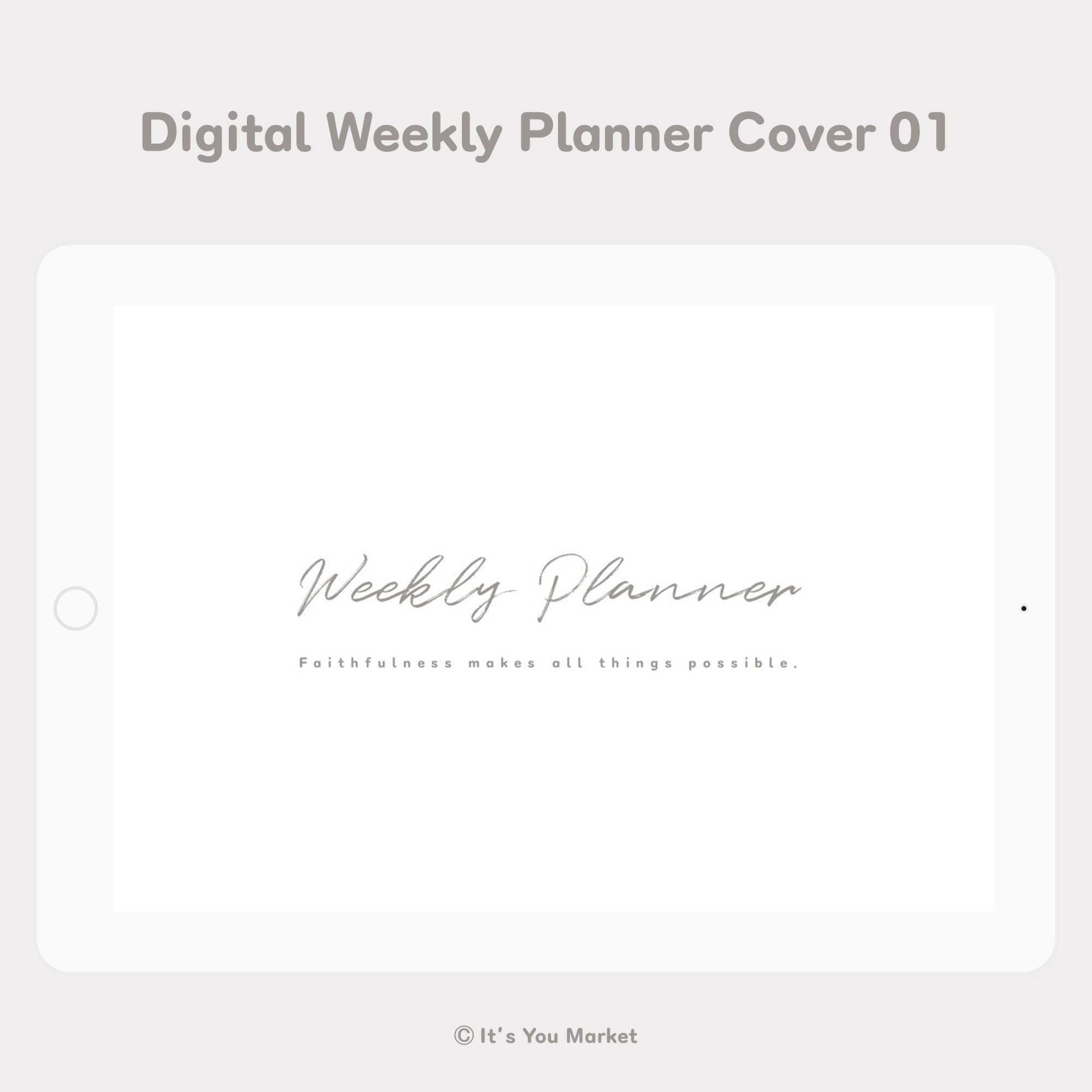 Digital Undated Weekly Planner Page for iPad Goodnotes, Notability ...