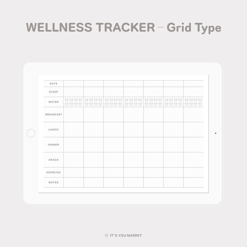 Digital Wellness Tracker Plannerweekly for iPad Goodnotes, Notability ...