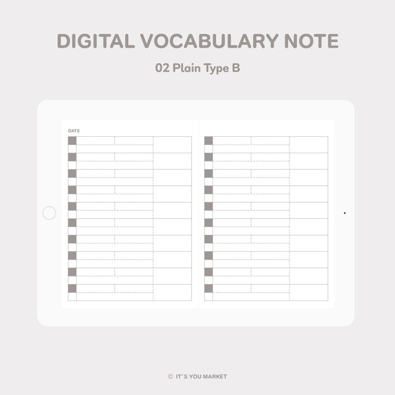 Digital Vocabulary Notebook Template Foreign Language Study | Etsy