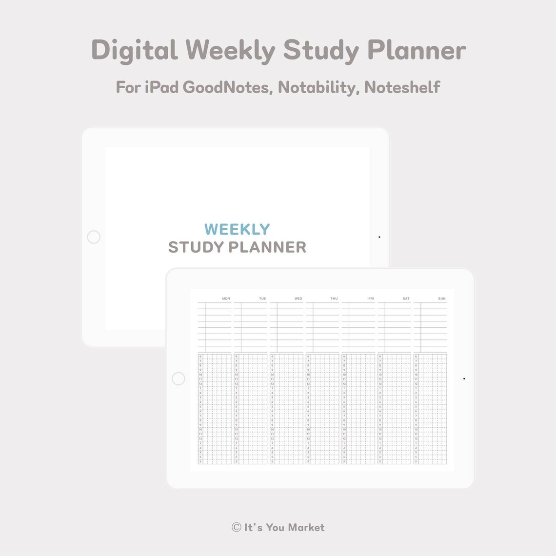 Digital Weekly Student Study Planner Timetable Planner for iPad ...
