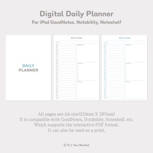 Digital Daily Page Planner for iPad Goodnotes, Noteshelf, Notability - Etsy