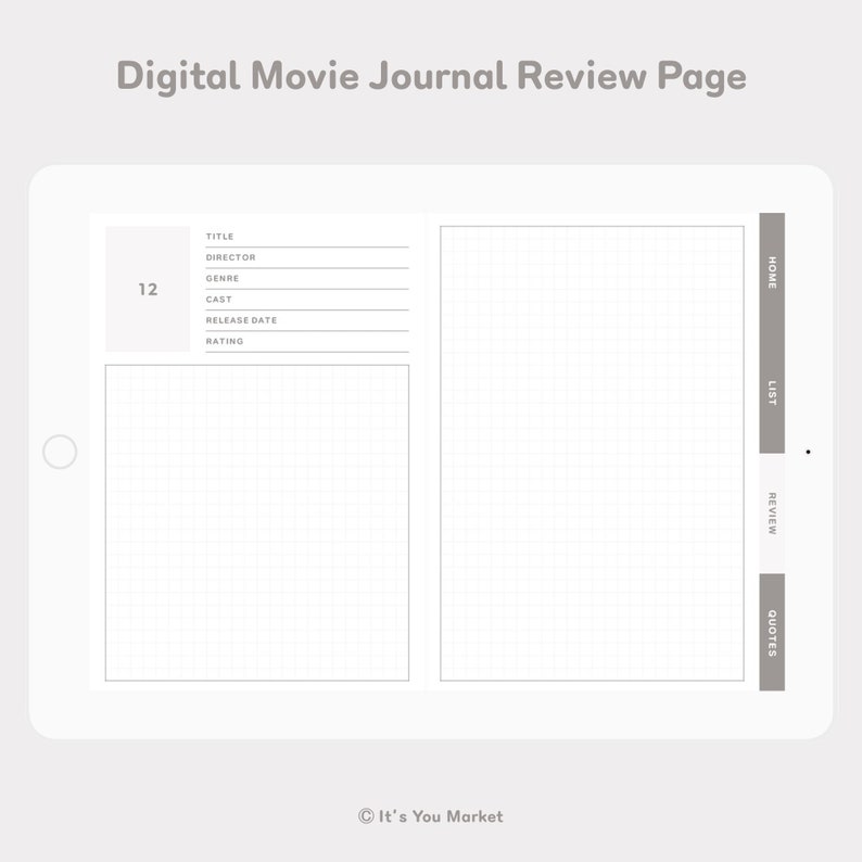 Digital Movie Journal, Movie Log, 100 Movie Challenge for Goodnotes ...