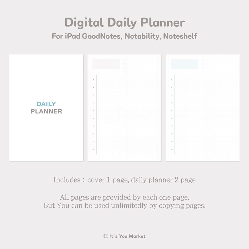 Digital Daily Timetable Planner for iPad Goodnotes Notability - Etsy