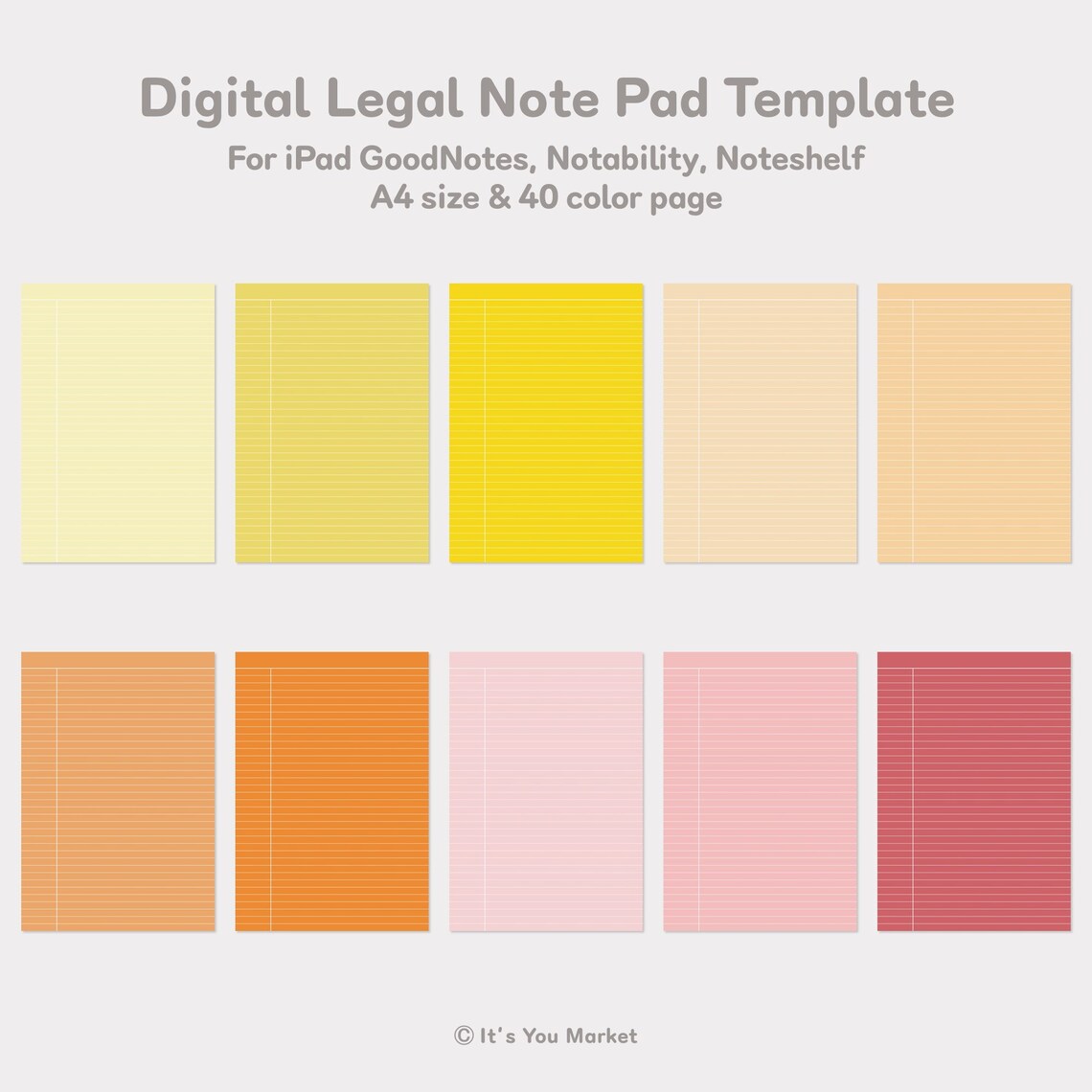 Goodnotes Legal Pad Note Paper Digital Note Taking Paper Template for ...