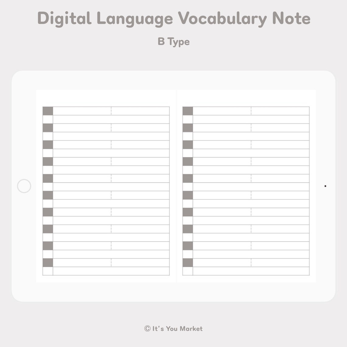 Digital Language Study Notebook Vocabulary Template Such as Korean ...