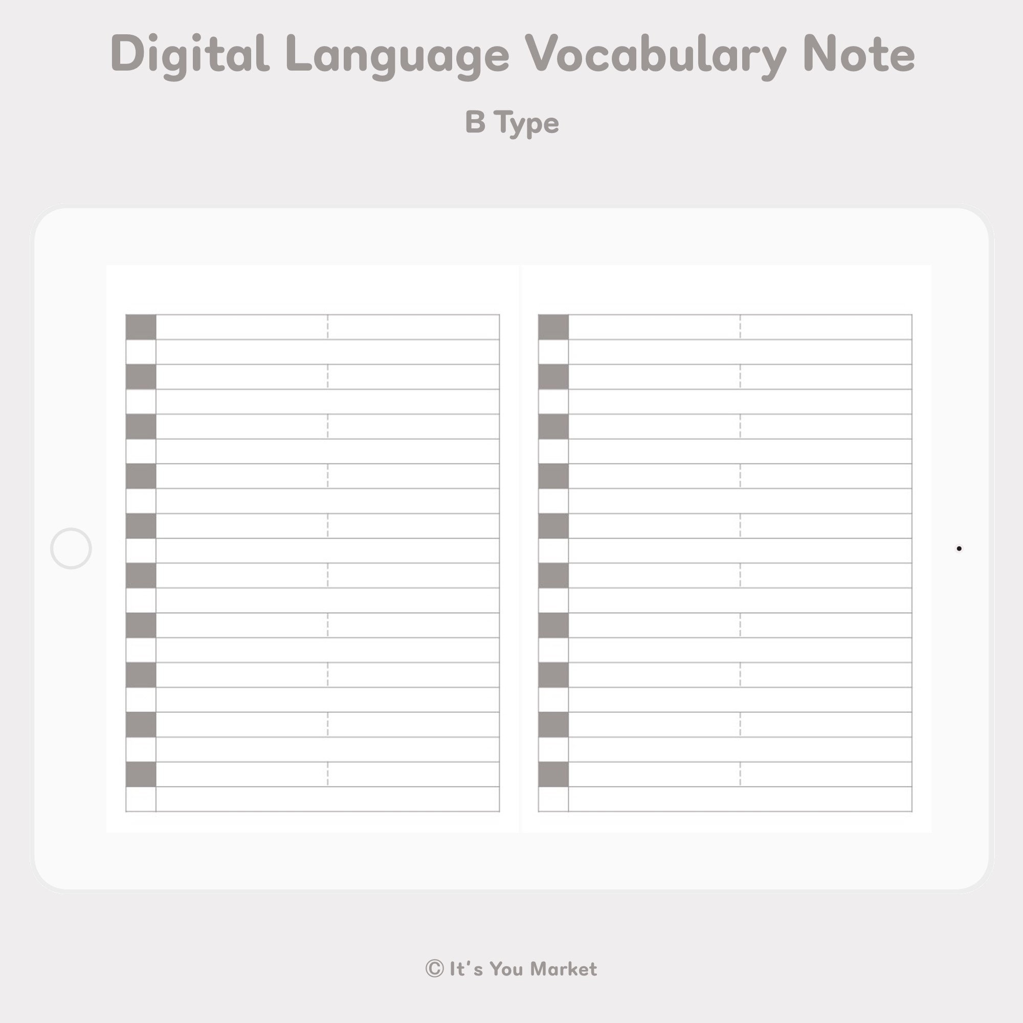 Digital Language Study Notebook Vocabulary Template Such as Korean ...