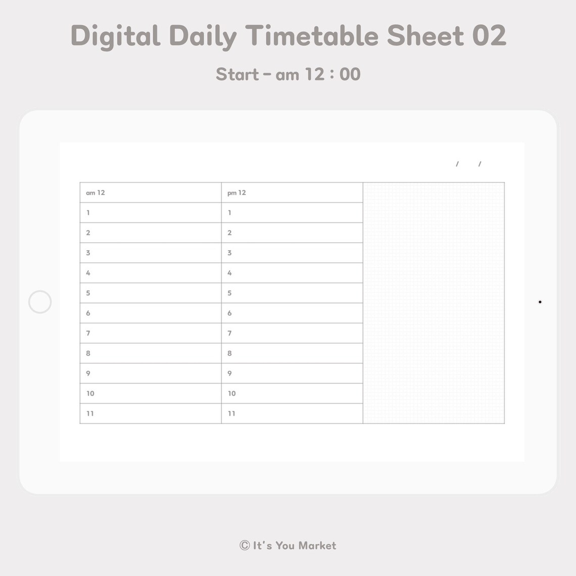 Digital Daily Timetable Planner Hourly Schedule Planner for - Etsy UK
