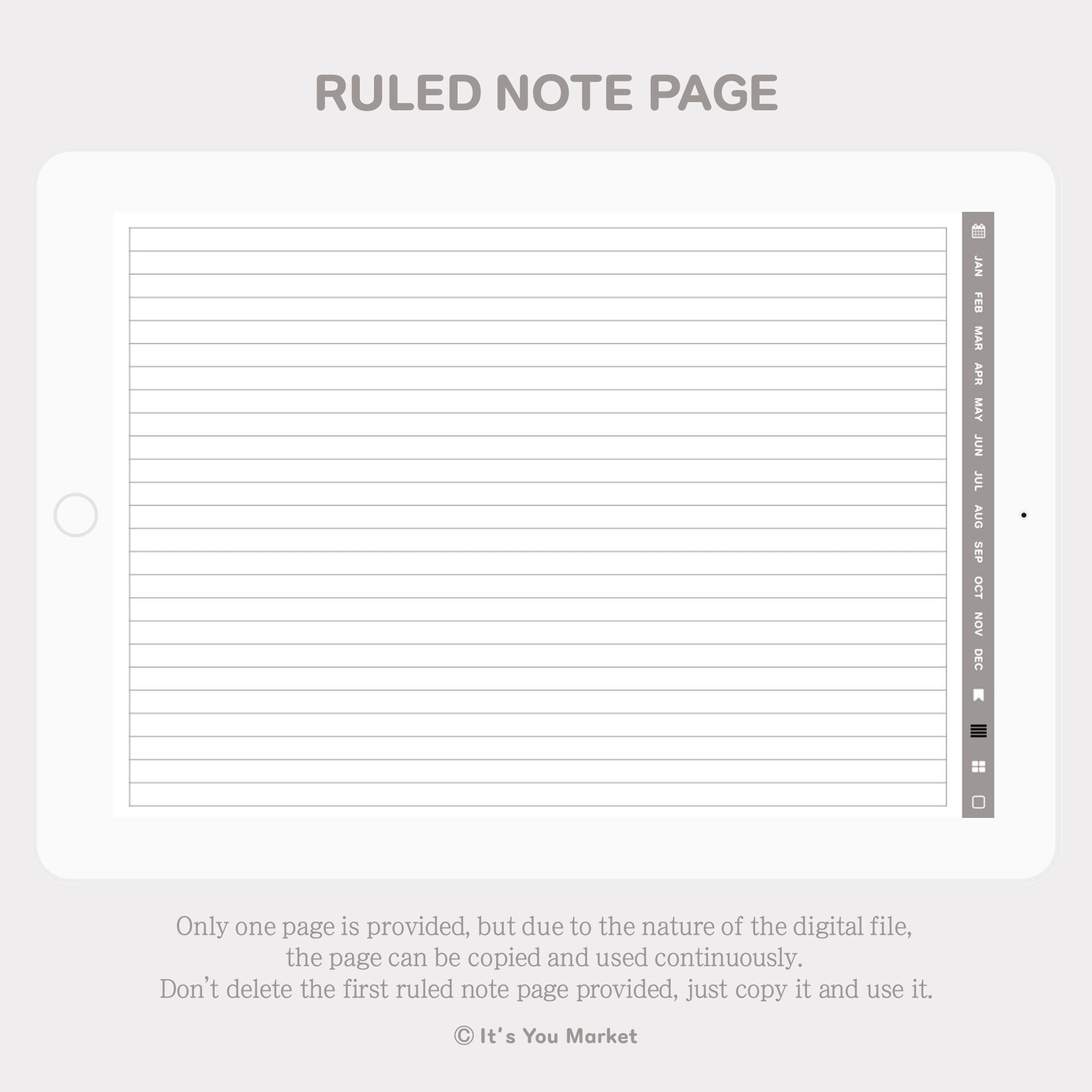 Digital Undated Planner for iPad Goodnotes, Notability, Noteshelf ...