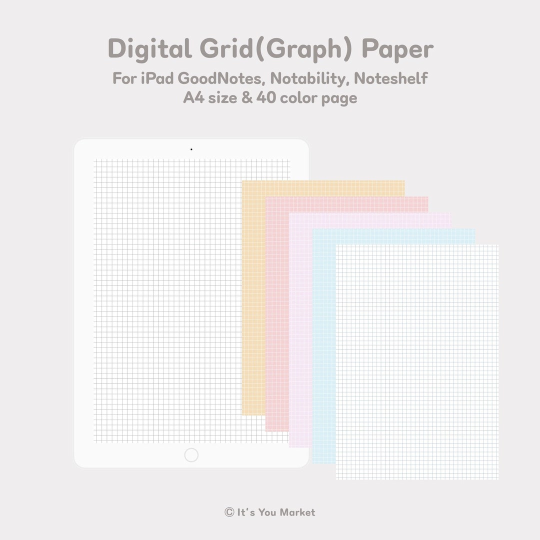 Digital Note Taking Paper Template Goodnotes Grid Notebook Page for ...