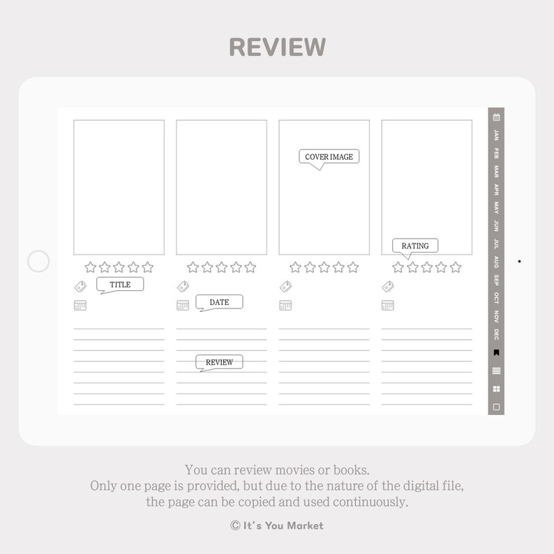 Digital Undated Planner for iPad Goodnotes, Notability, Noteshelf ...