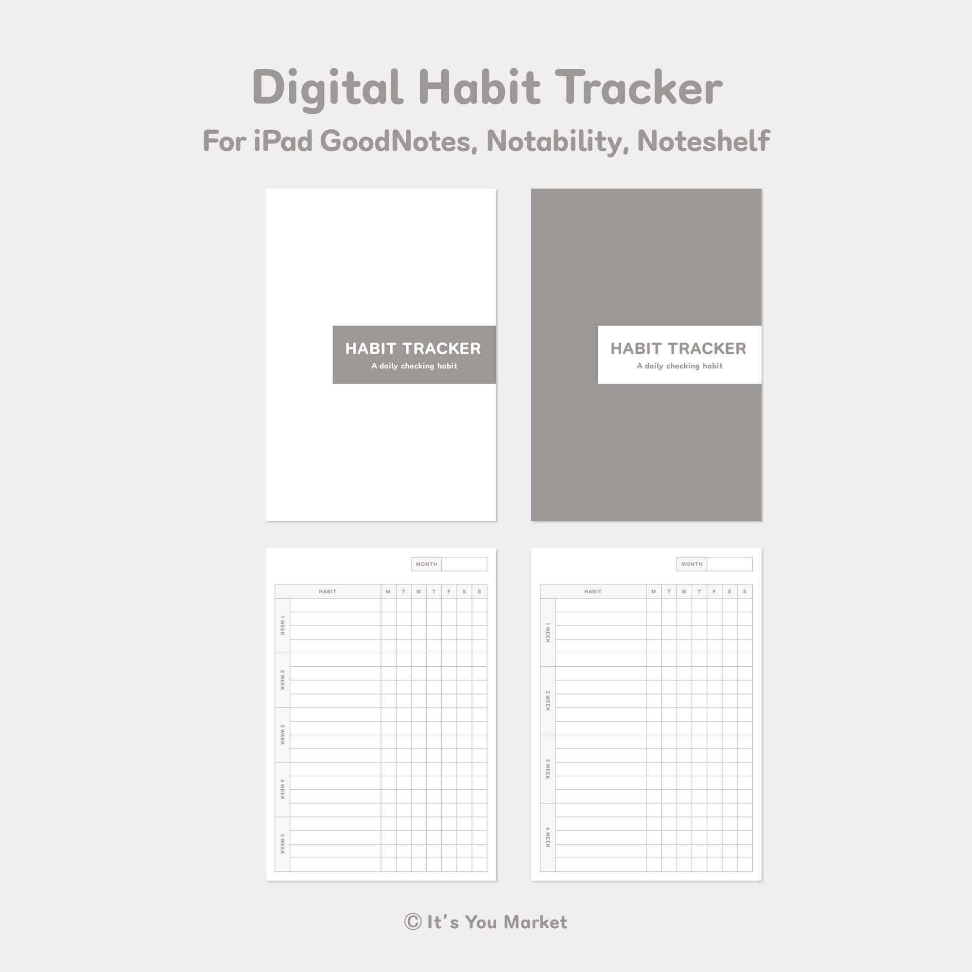 Digital Habit Tracker, Routine Log for iPad Goodnotes, Noteshelf ...