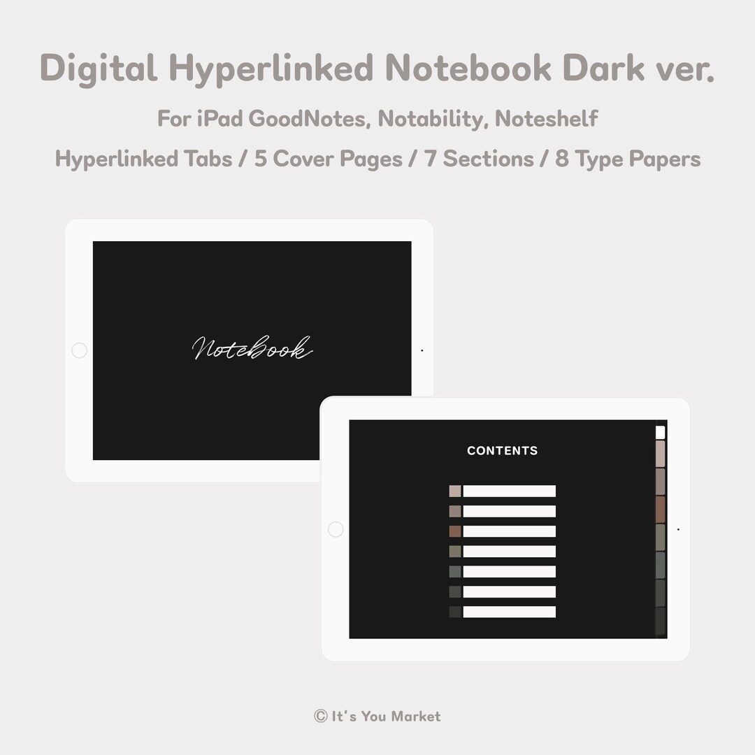 Digital 7 Subject Hyperlinked Notebook Dark Mode for iPad - Etsy