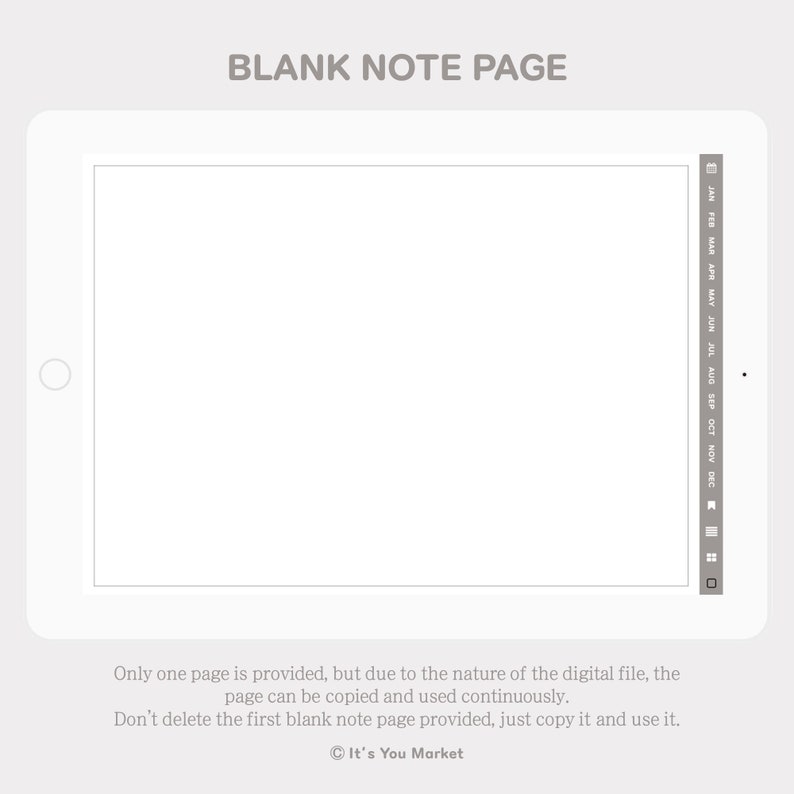 Digital Undated Planner for iPad Goodnotes, Notability, Noteshelf ...