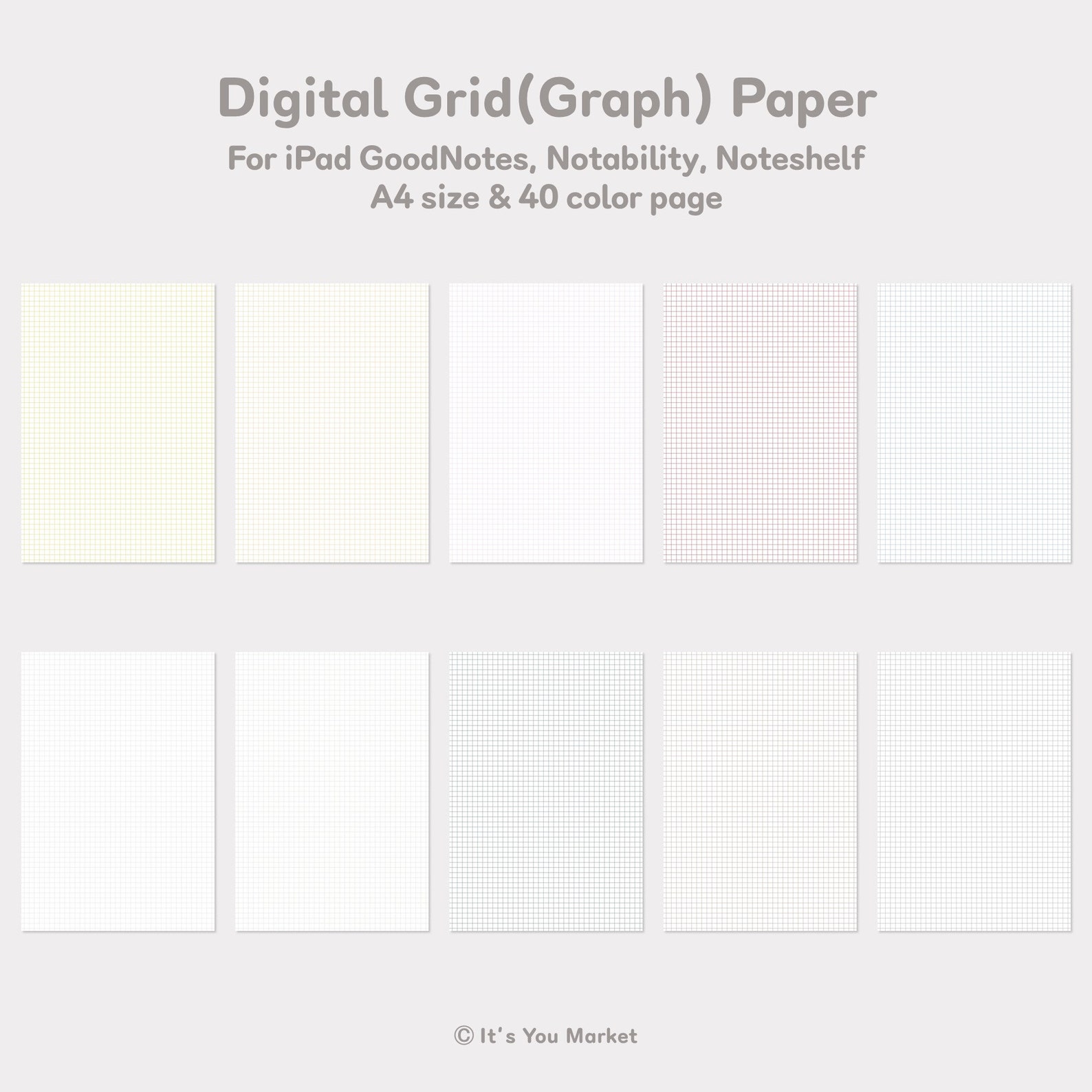 Digital Note Taking Paper Template Goodnotes Grid Notebook Page for ...