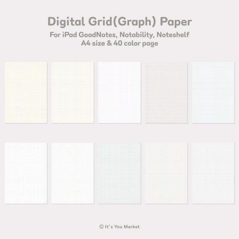 Digital Note Taking Paper Template Goodnotes Grid Notebook Page for ...