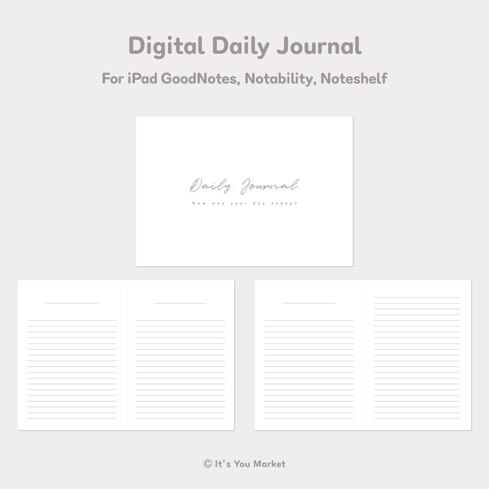 Digital Daily Journal for Ipad Goodnotes Noteshelf - Etsy