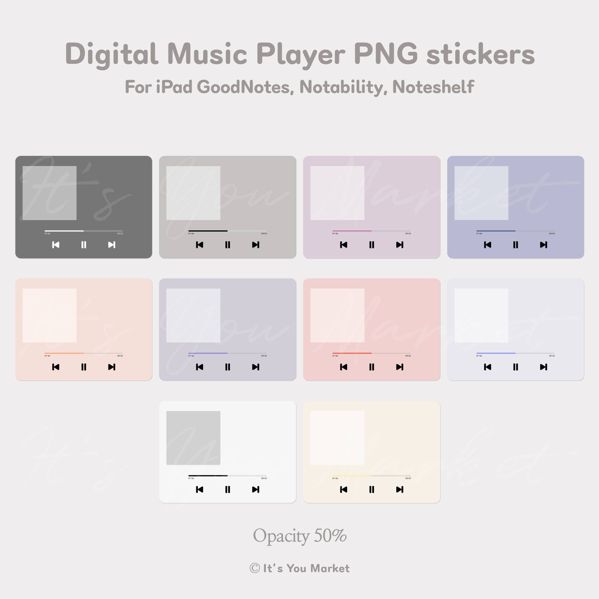 Digital Music Player PNG Sticker Files for iPad Goodnotes, Notability ...