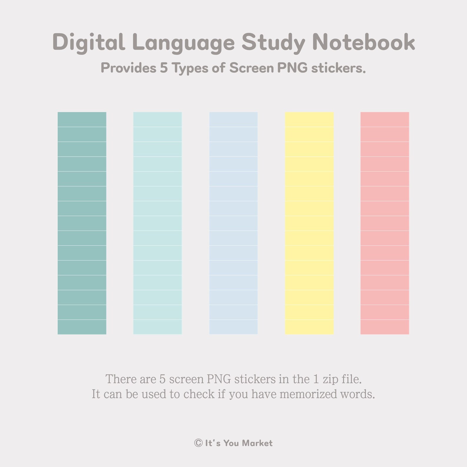 Digital Language Study Notebook, Vocabulary Notebook for iPad Goodnotes ...