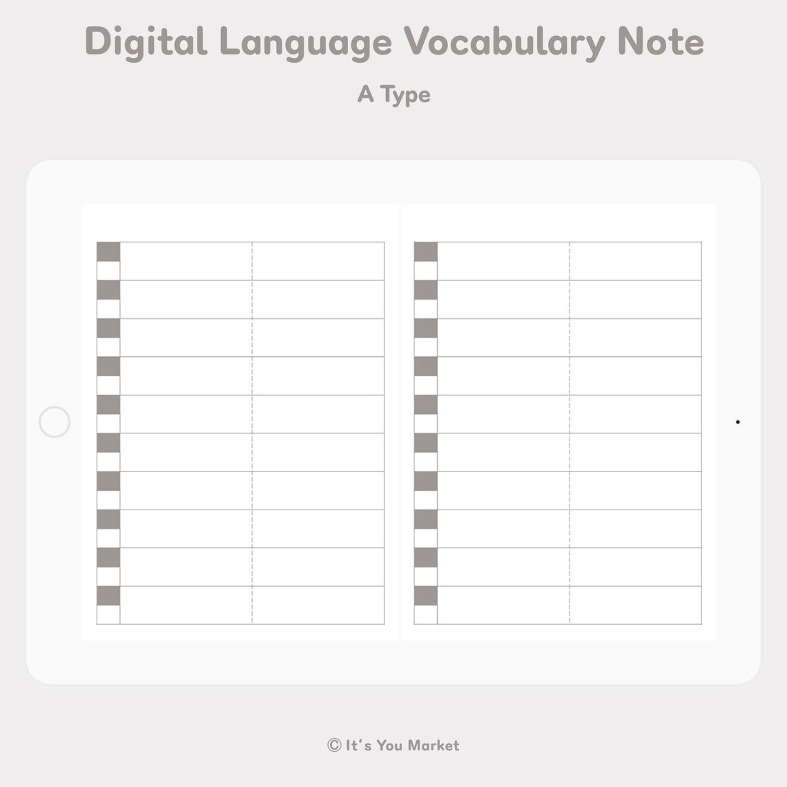 Digital Language Study Notebook Vocabulary Template Such as Korean ...